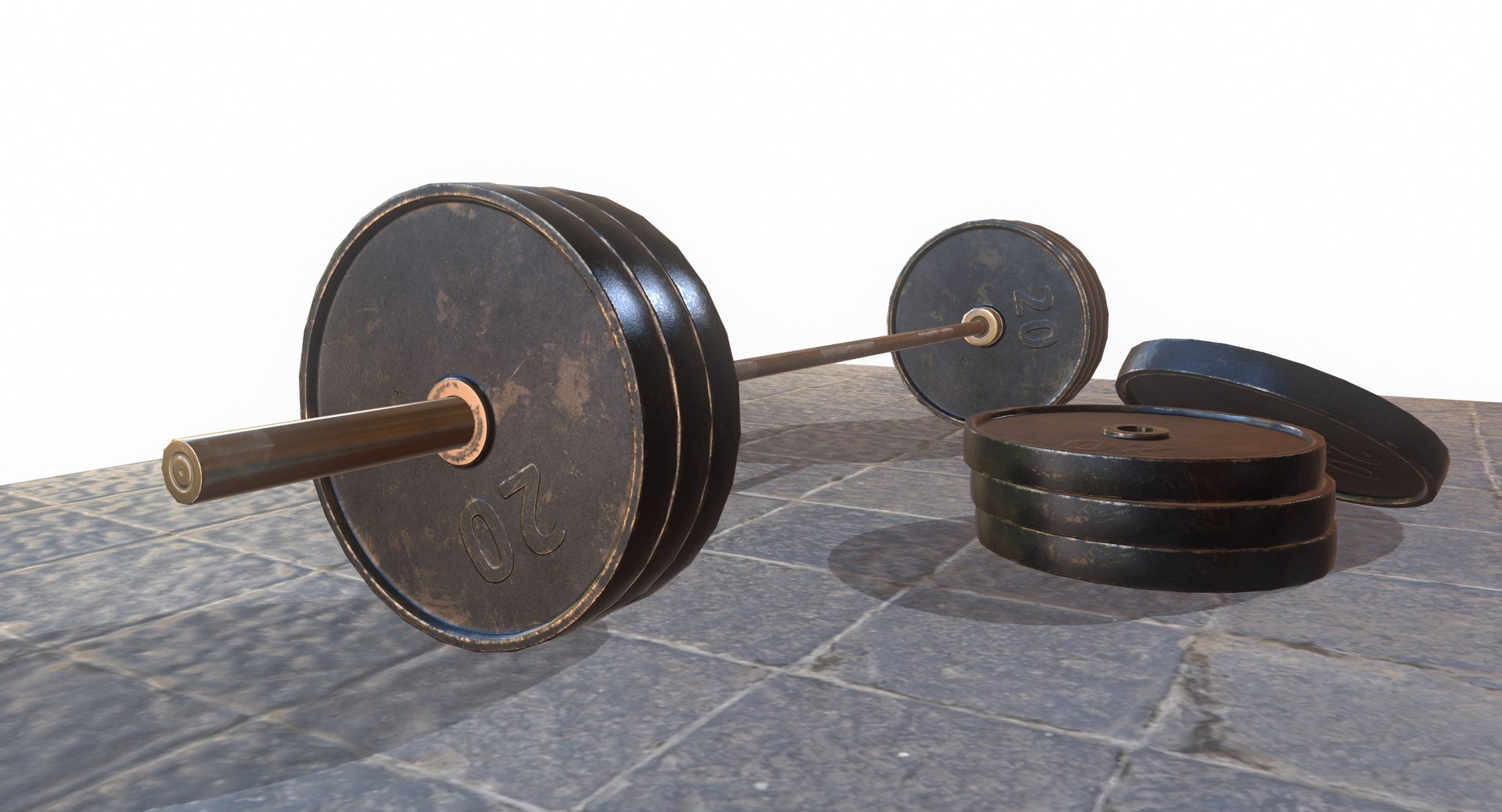 barbell weight 3d model