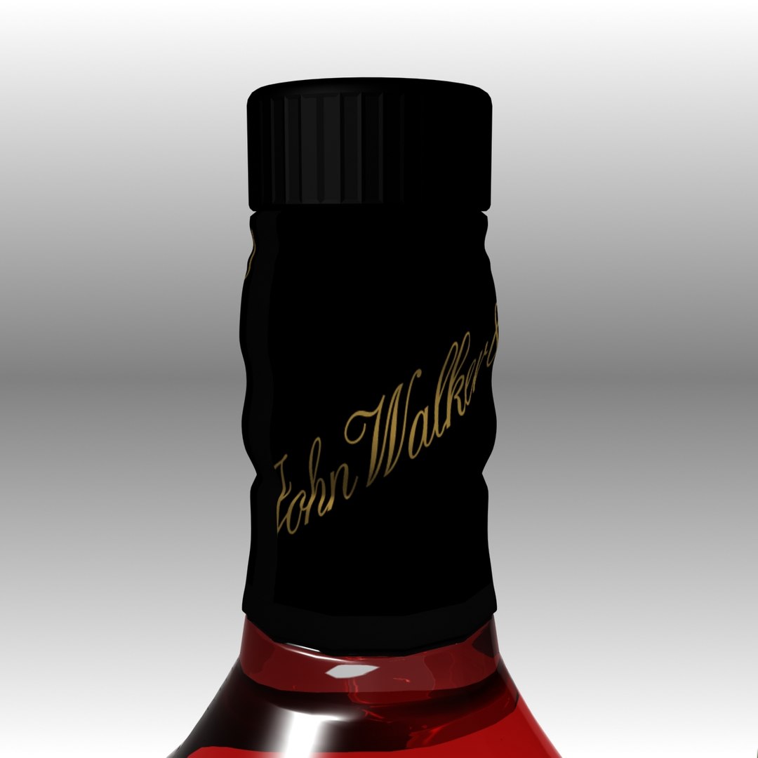 3d Johnnie Walker Whiskey Model