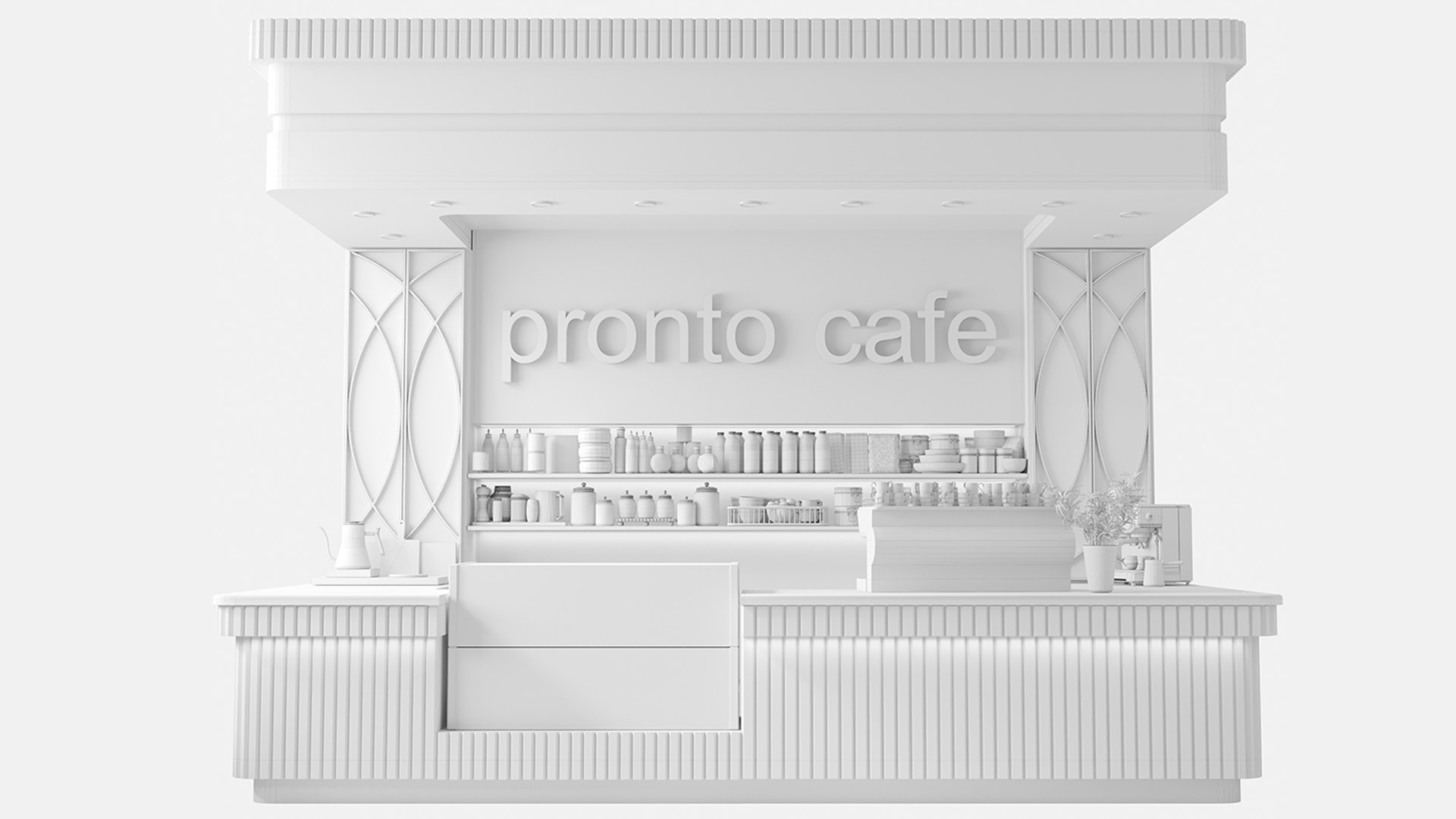 3D Design Project For A Cafe With A Showcase Of Sweets - TurboSquid 2253695