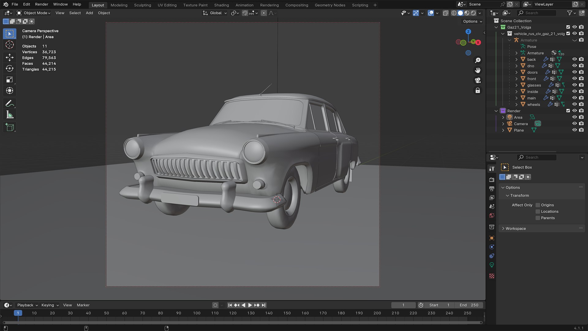 3D GAZ-21 Volga Model - TurboSquid 2222493