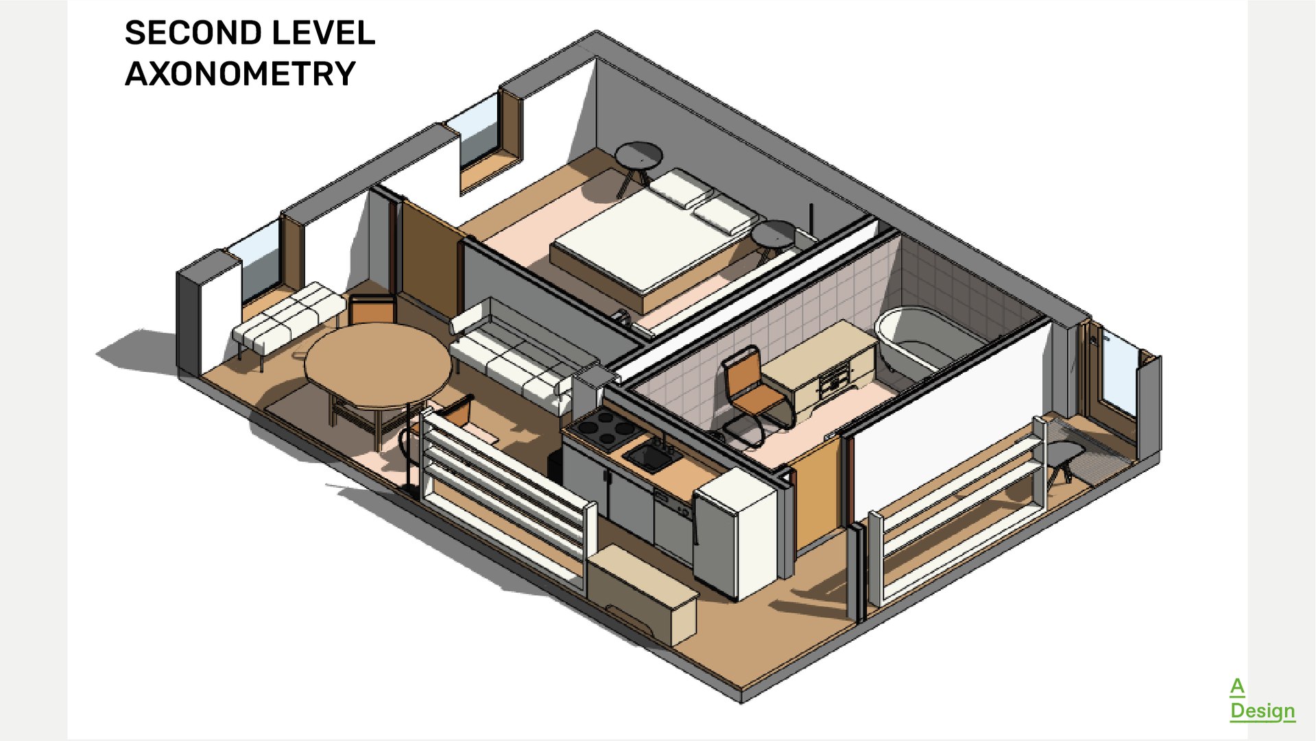 3D Apartment 50m2 - Revit Model - TurboSquid 2017835