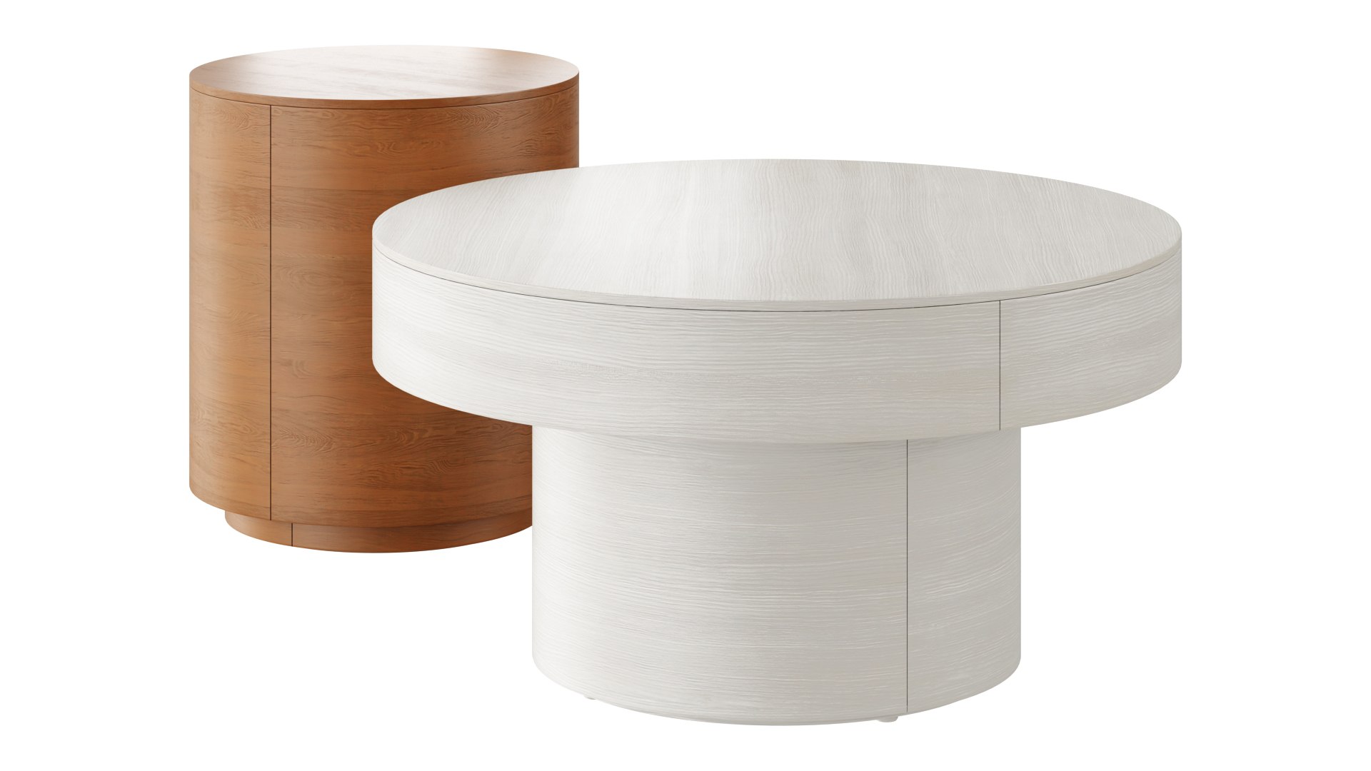 3D model Volume Round Pedestal Coffee Table and Volume Side Table ...