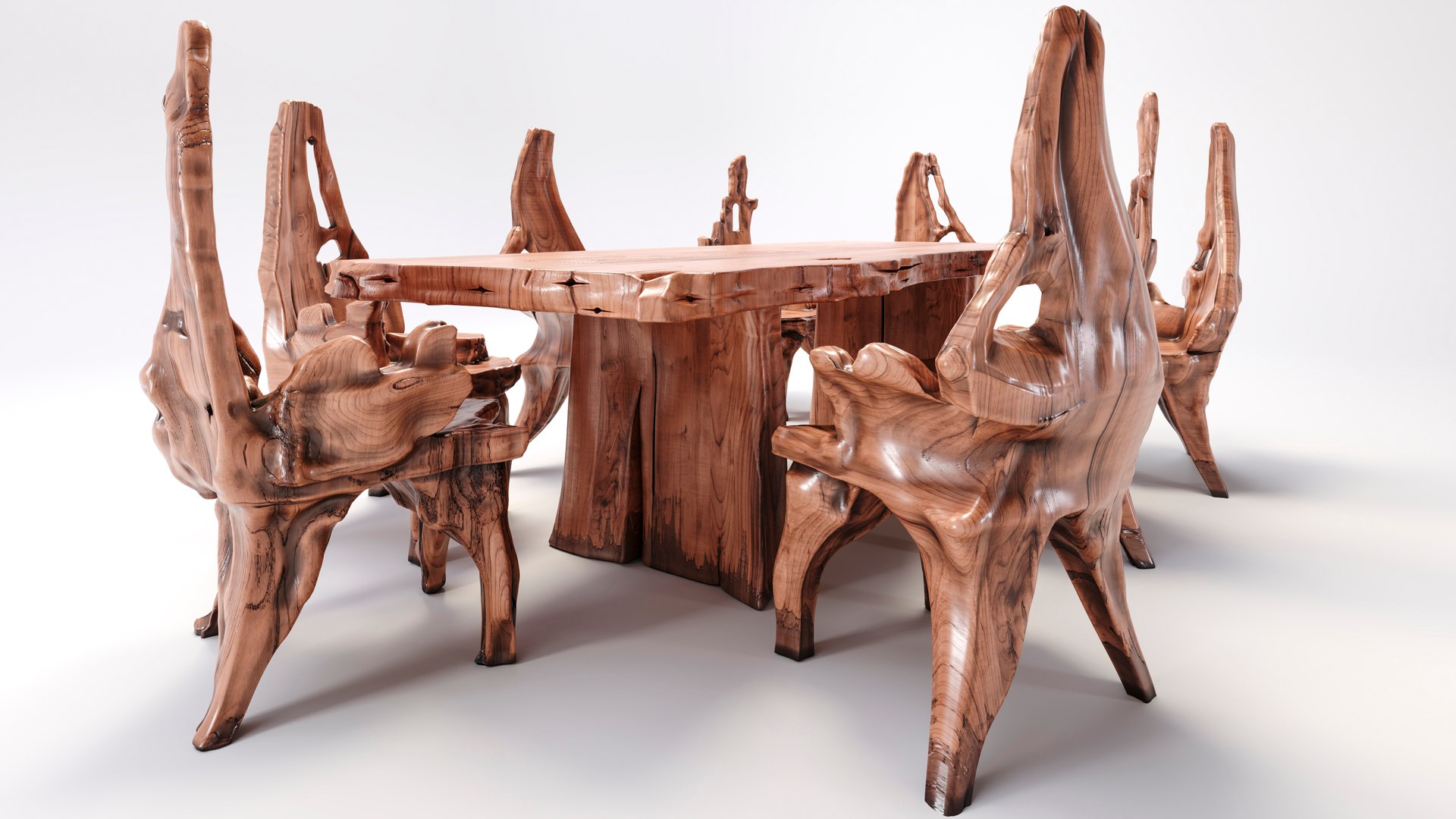 Wood Stone Bali Dining Table 3D - TurboSquid 1570865
