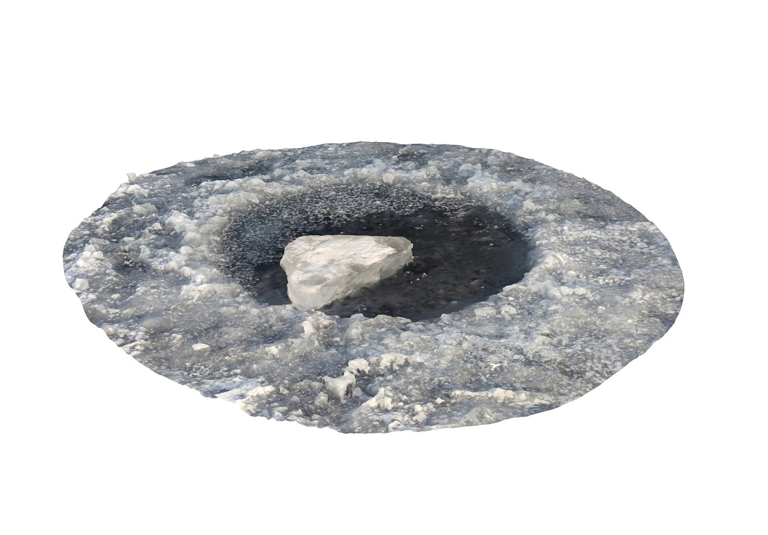 3d Frozen Puddle Hd Model