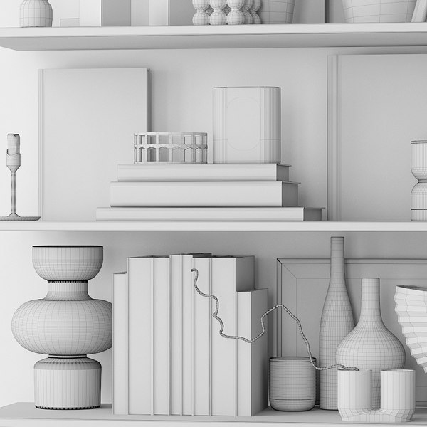 3D Shelves with decor model - TurboSquid 1782529
