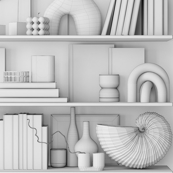 3D Shelves with decor model - TurboSquid 1782529