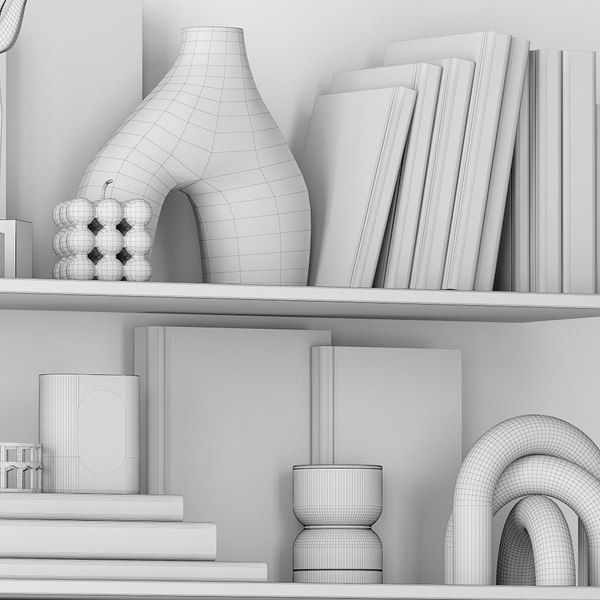 3D Shelves with decor model - TurboSquid 1782529