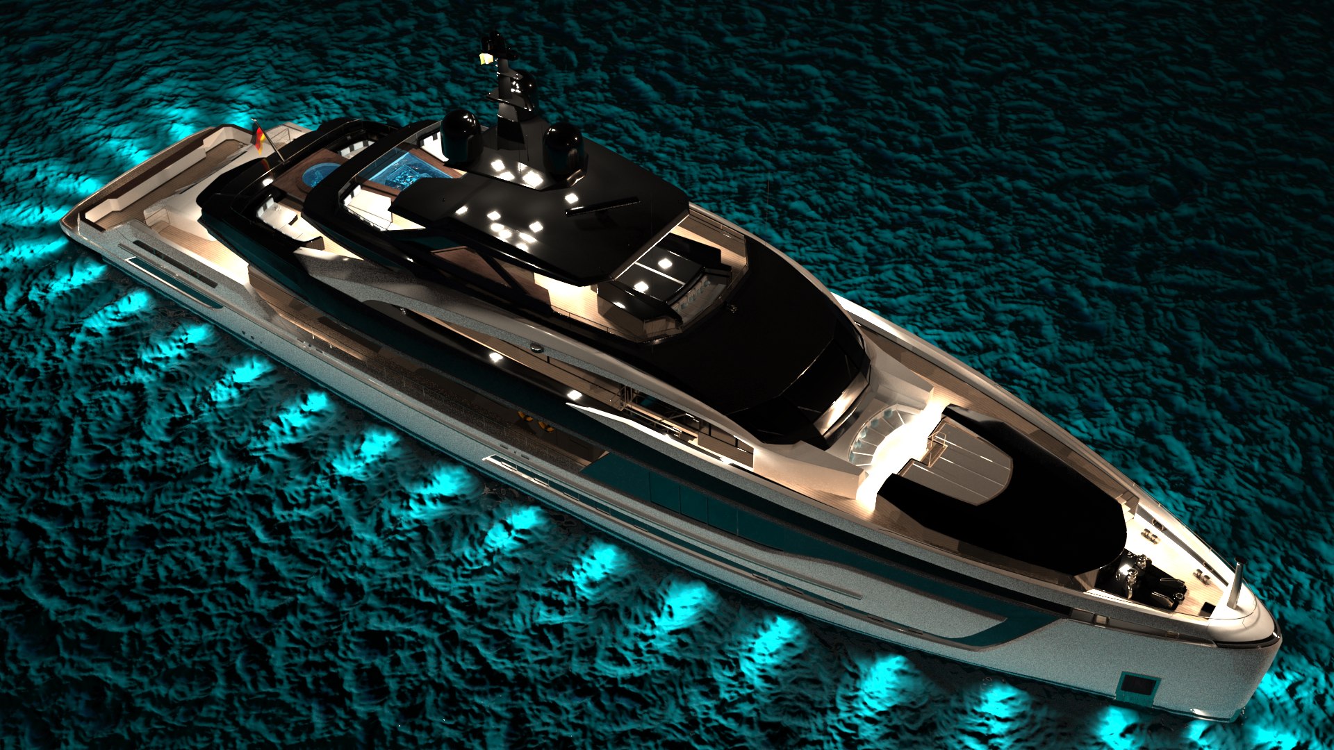 3D Alanis Superyacht Night Scene Model - TurboSquid 2189161