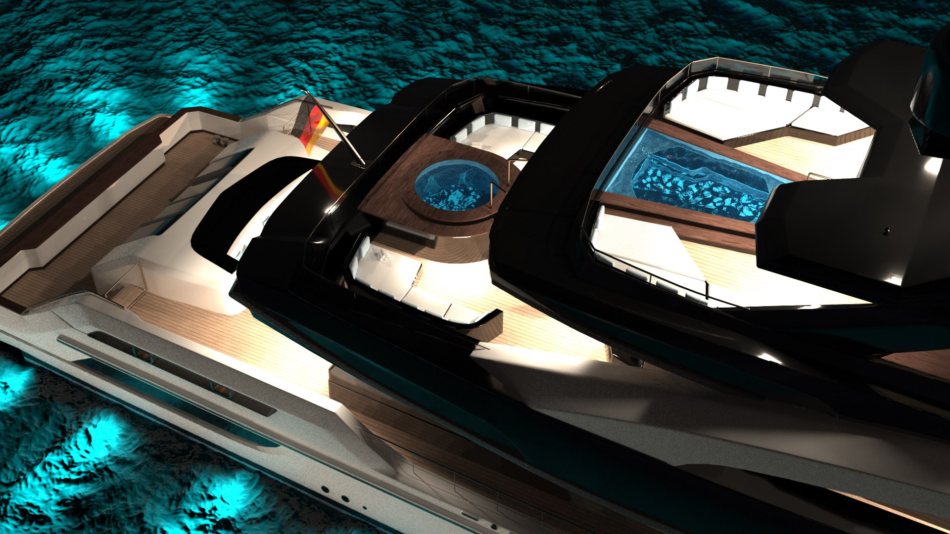 3D Alanis Superyacht Night Scene Model - TurboSquid 2189161