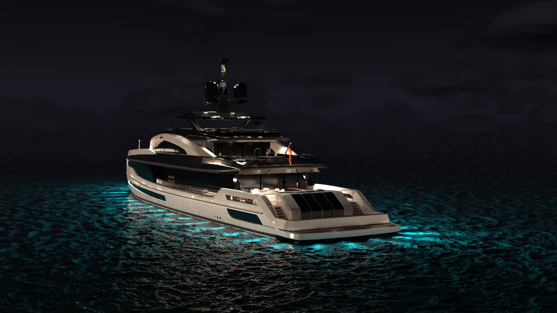 3D Alanis Superyacht Night Scene Model - TurboSquid 2189161