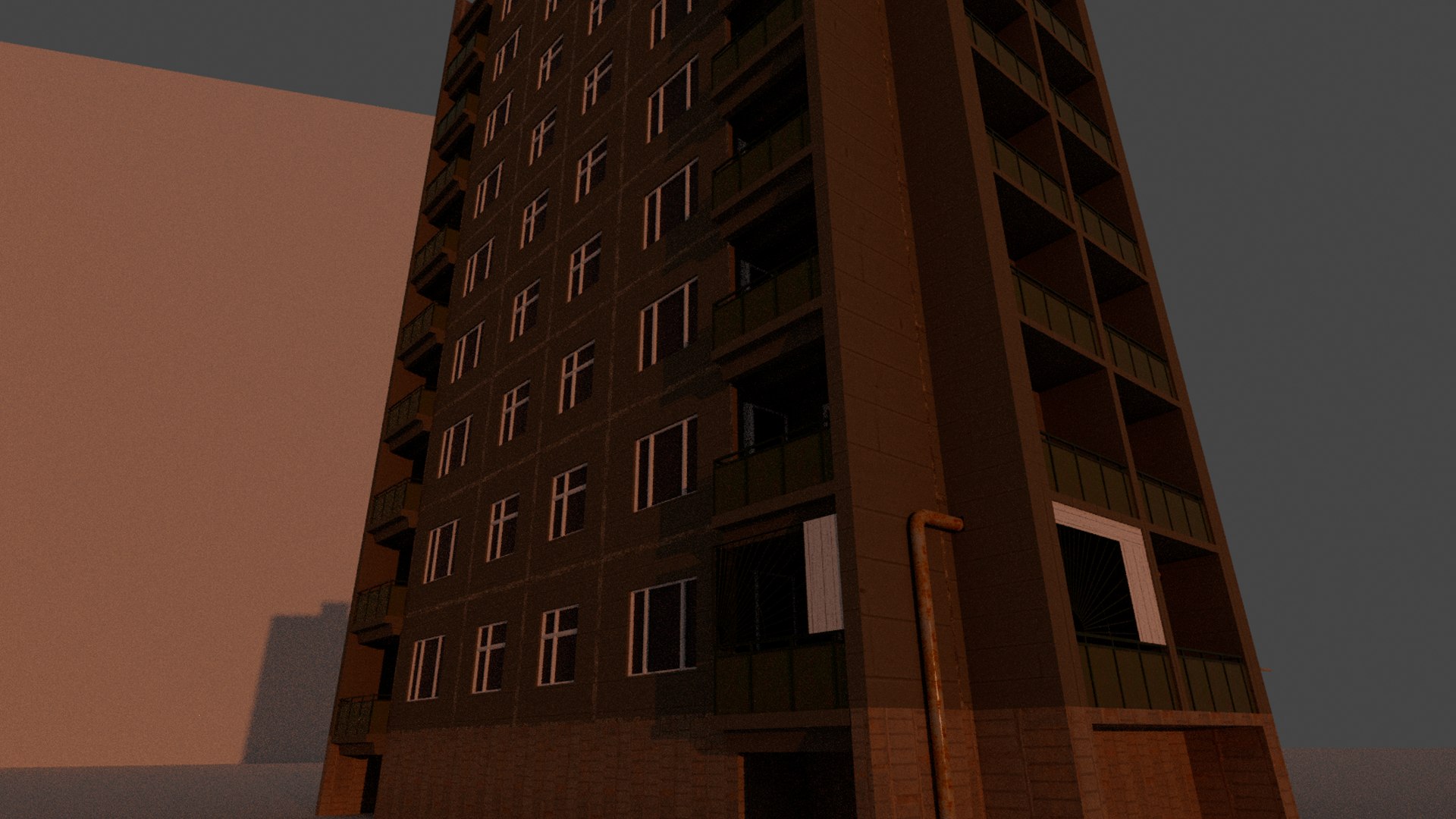 Free Nine-story Building USSR 3D Model - TurboSquid 2057848