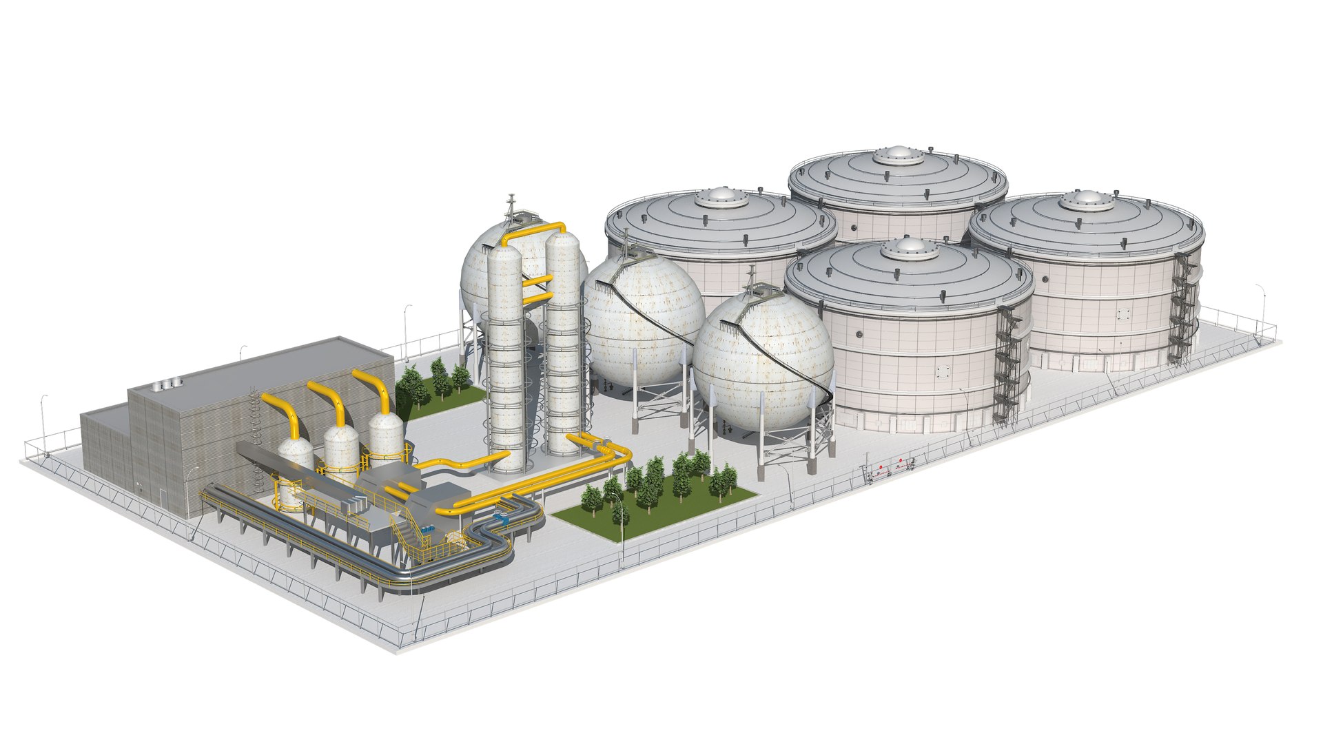 3D Refinery Zone - TurboSquid 2361944