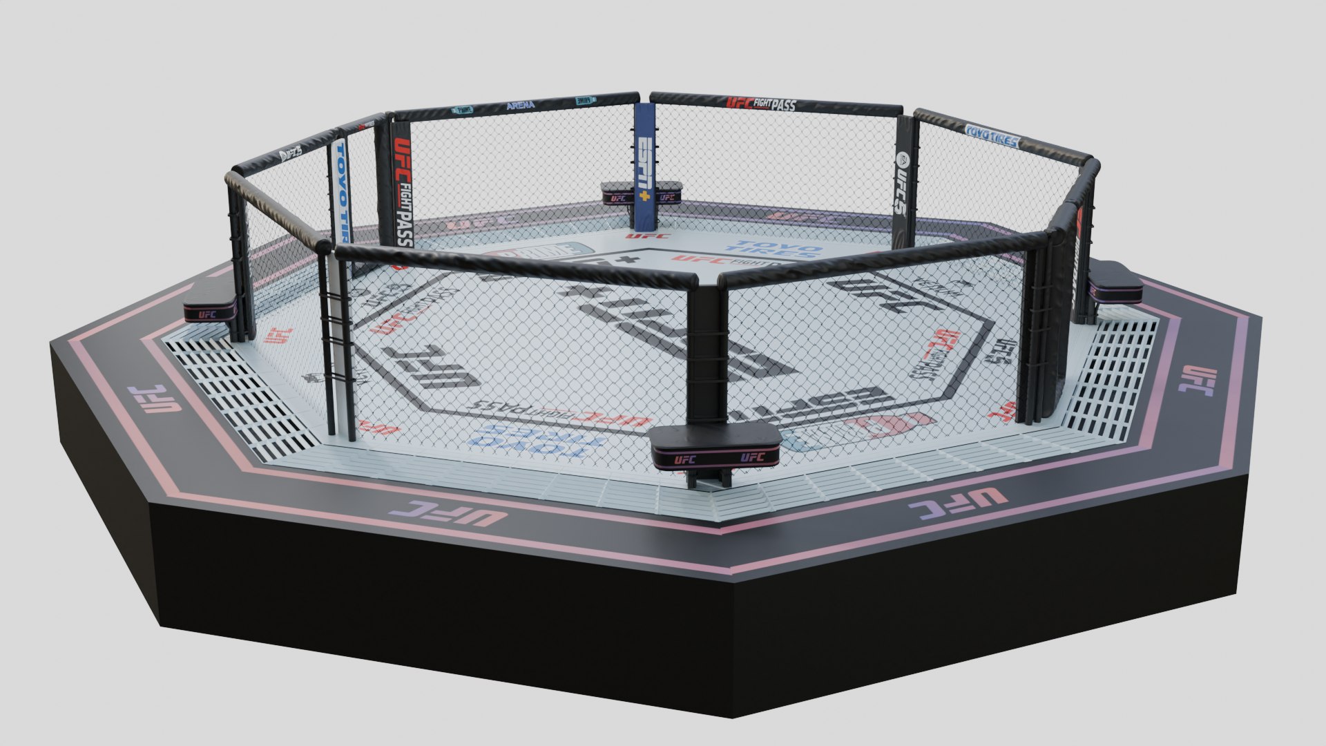 3D UFC Octagon Ring - 3D Model - TurboSquid 2297074