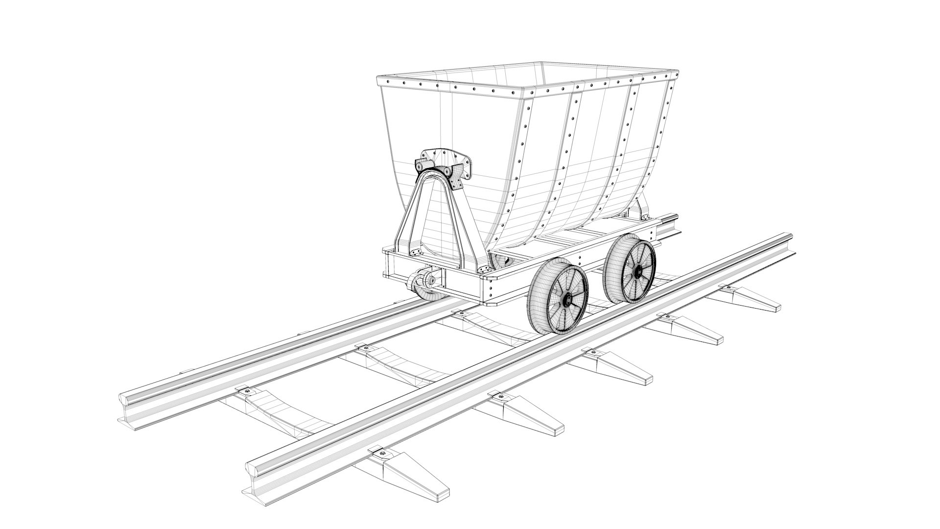 3D Mine Cart Model - TurboSquid 1833222
