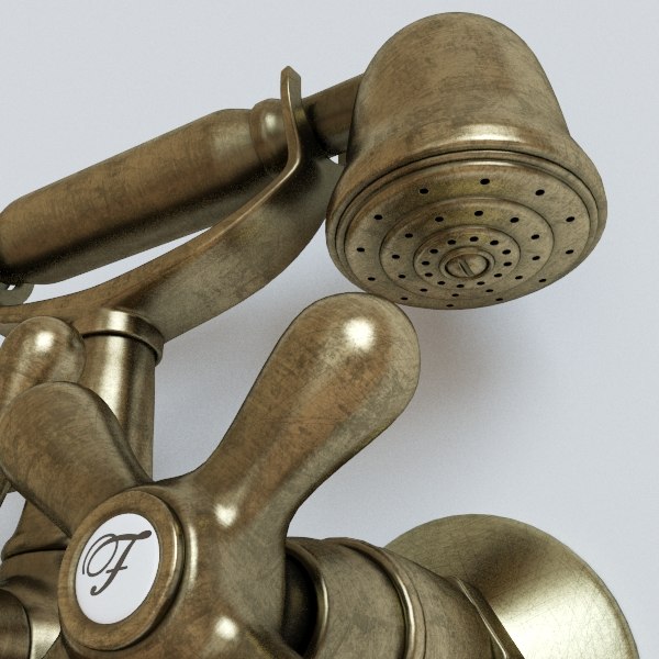 3d model of bath mixer shower