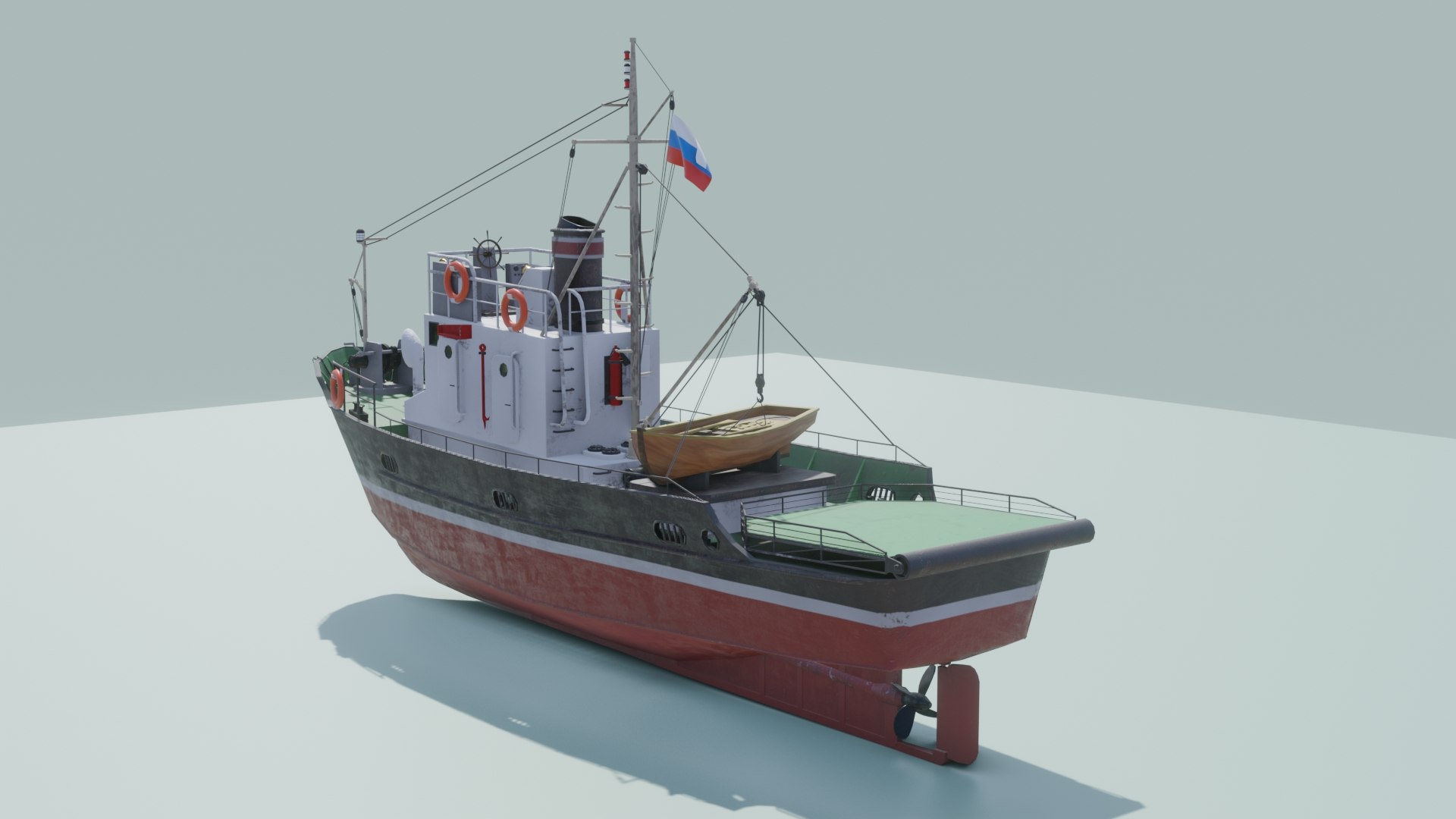 3D Small Fishing Seiner Mrs-80 Model - TurboSquid 1599764