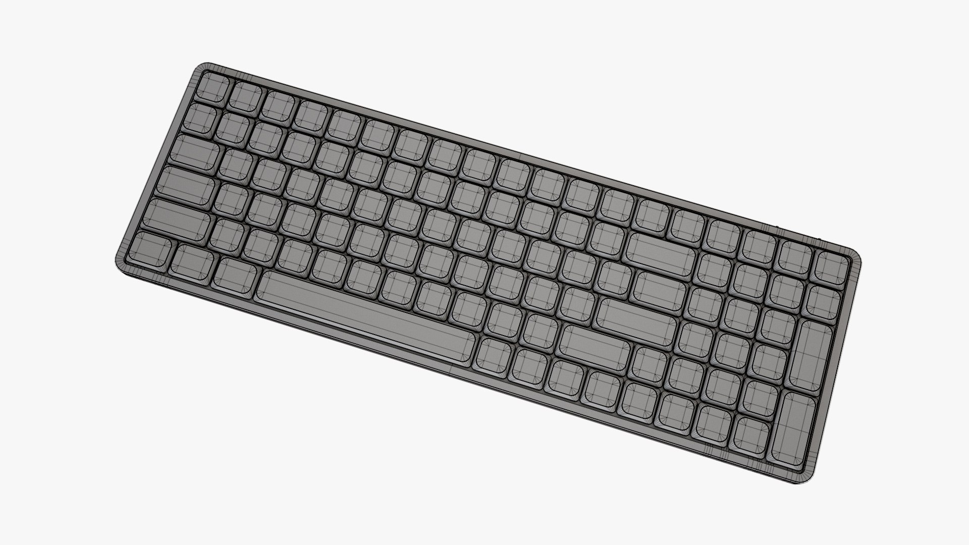 1800 Compact Keyboard Grey 3D model - TurboSquid 2074424