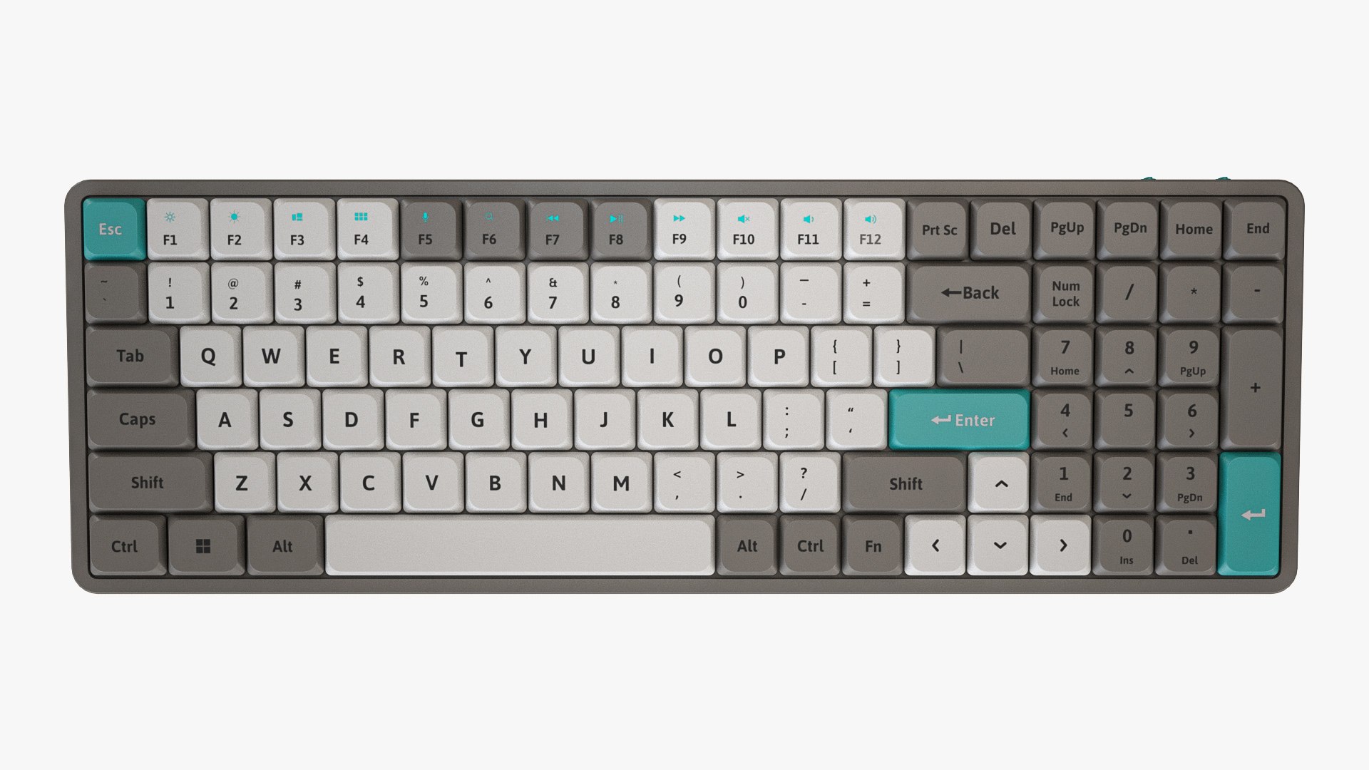1800 Compact Keyboard Grey 3D model - TurboSquid 2074424