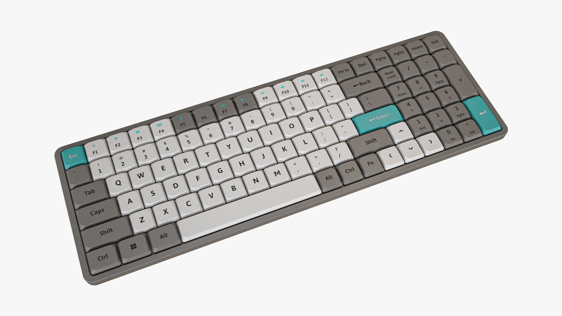 1800 Compact Keyboard Grey 3D model - TurboSquid 2074424