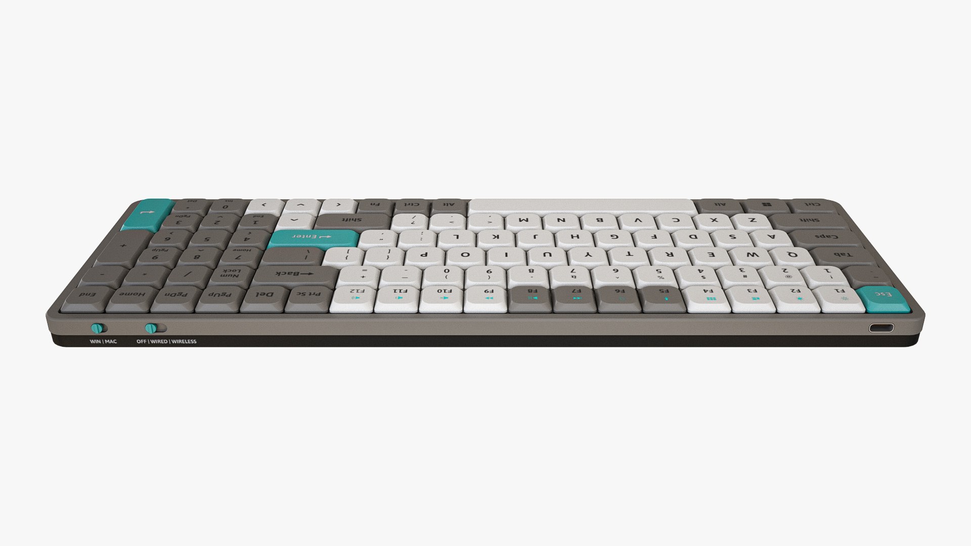 1800 Compact Keyboard Grey 3D model - TurboSquid 2074424