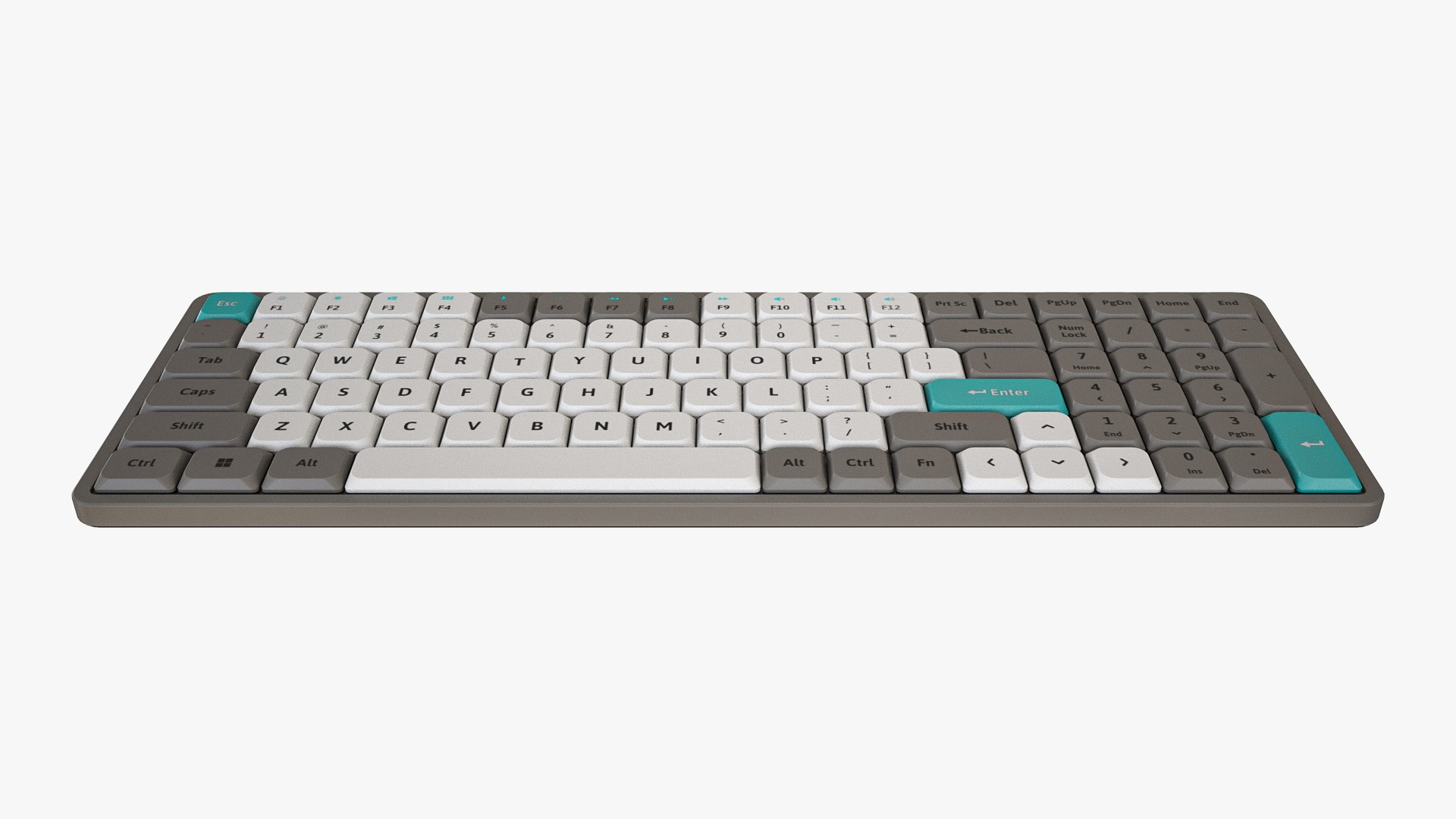 1800 Compact Keyboard Grey 3D model - TurboSquid 2074424