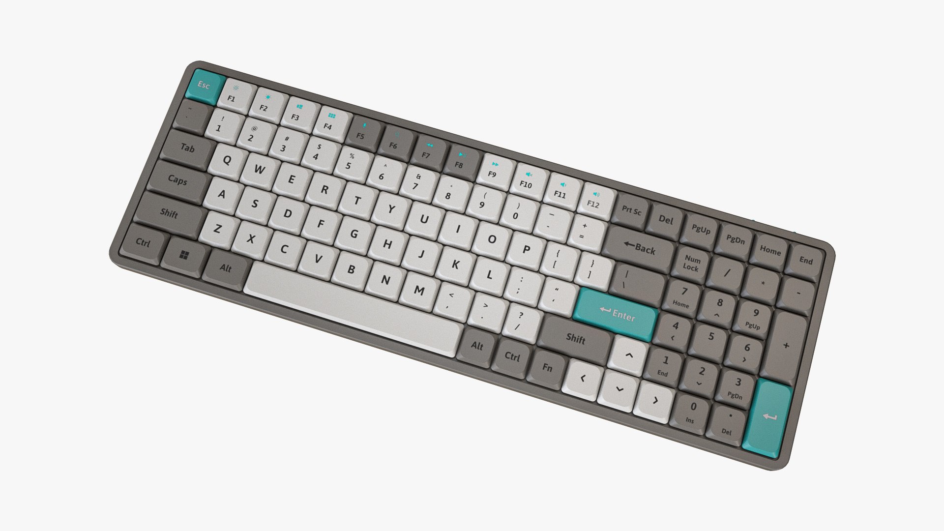 1800 Compact Keyboard Grey 3D model - TurboSquid 2074424
