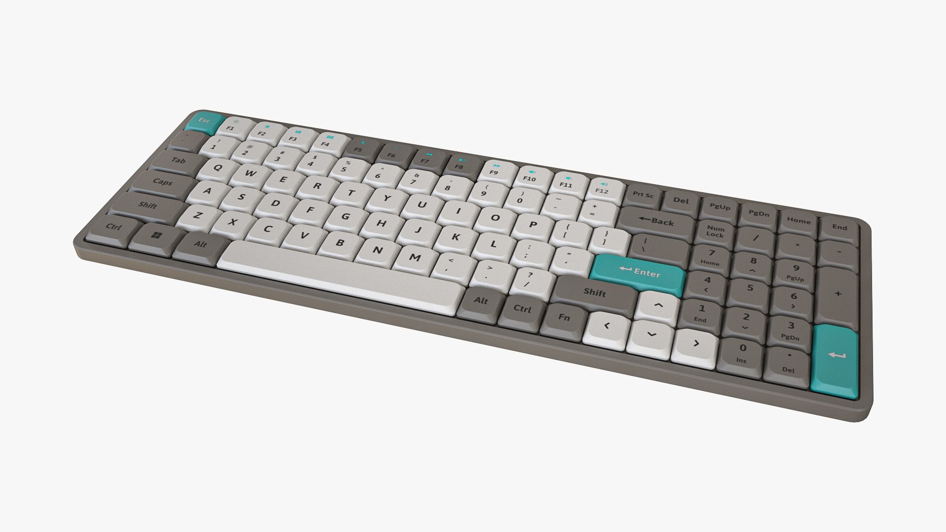 1800 Compact Keyboard Grey 3D model - TurboSquid 2074424