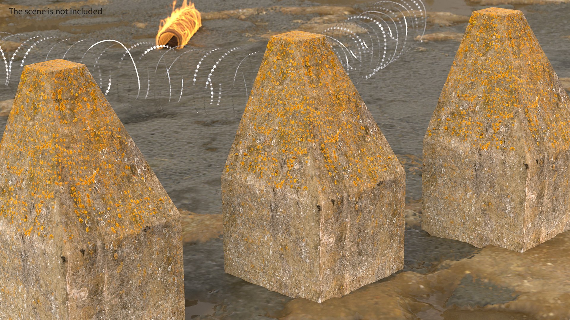 3D Concrete Dragon Teeth Tank Model - TurboSquid 1606755