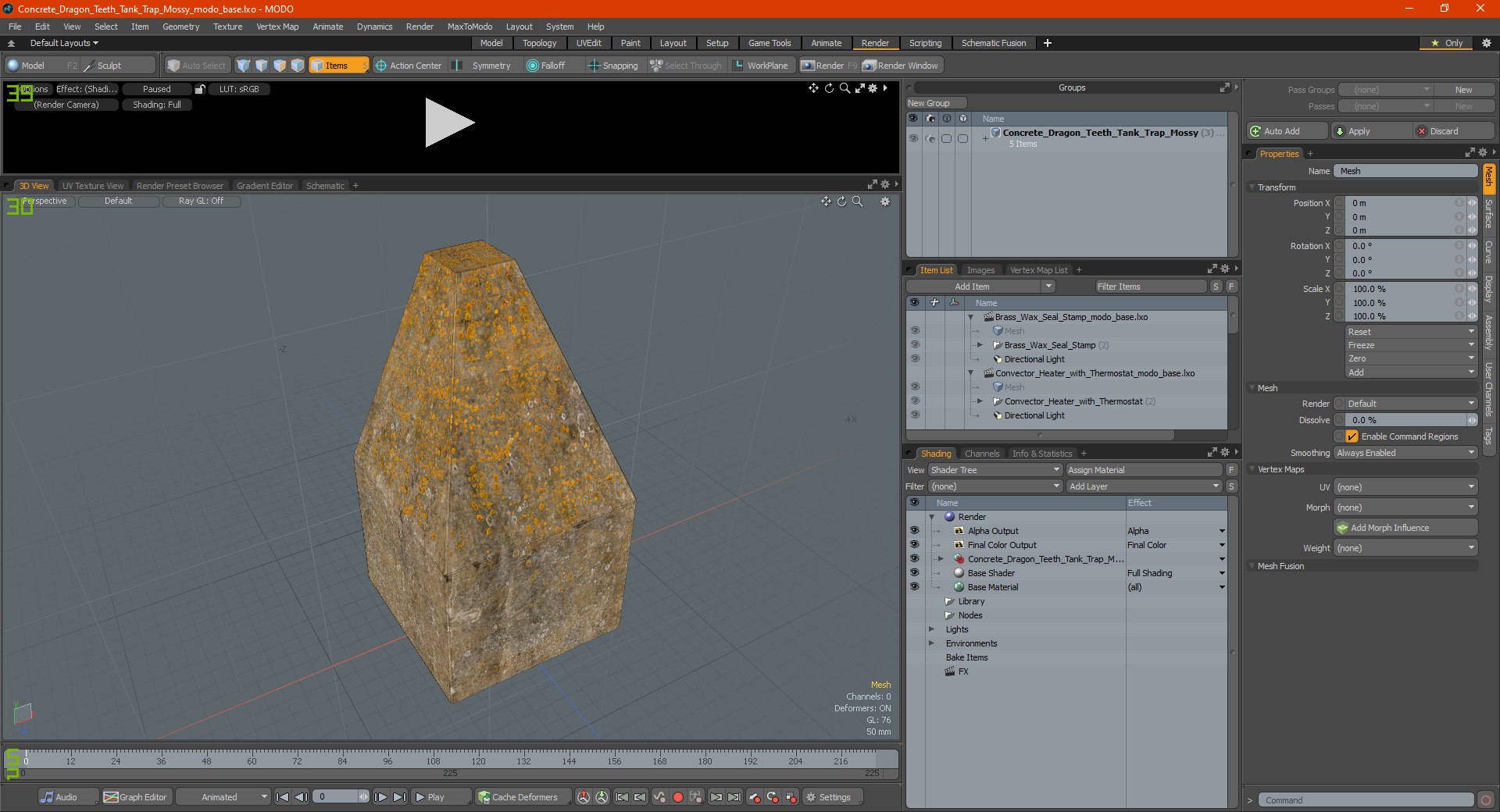 3D concrete dragon teeth tank model - TurboSquid 1606755