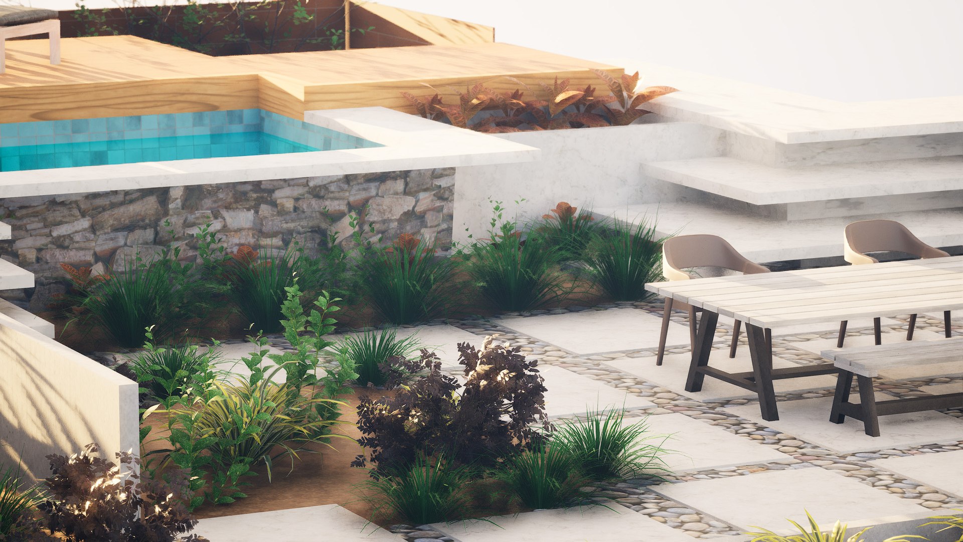3D Realistic Backyard Landscape Model Model - TurboSquid 2201616
