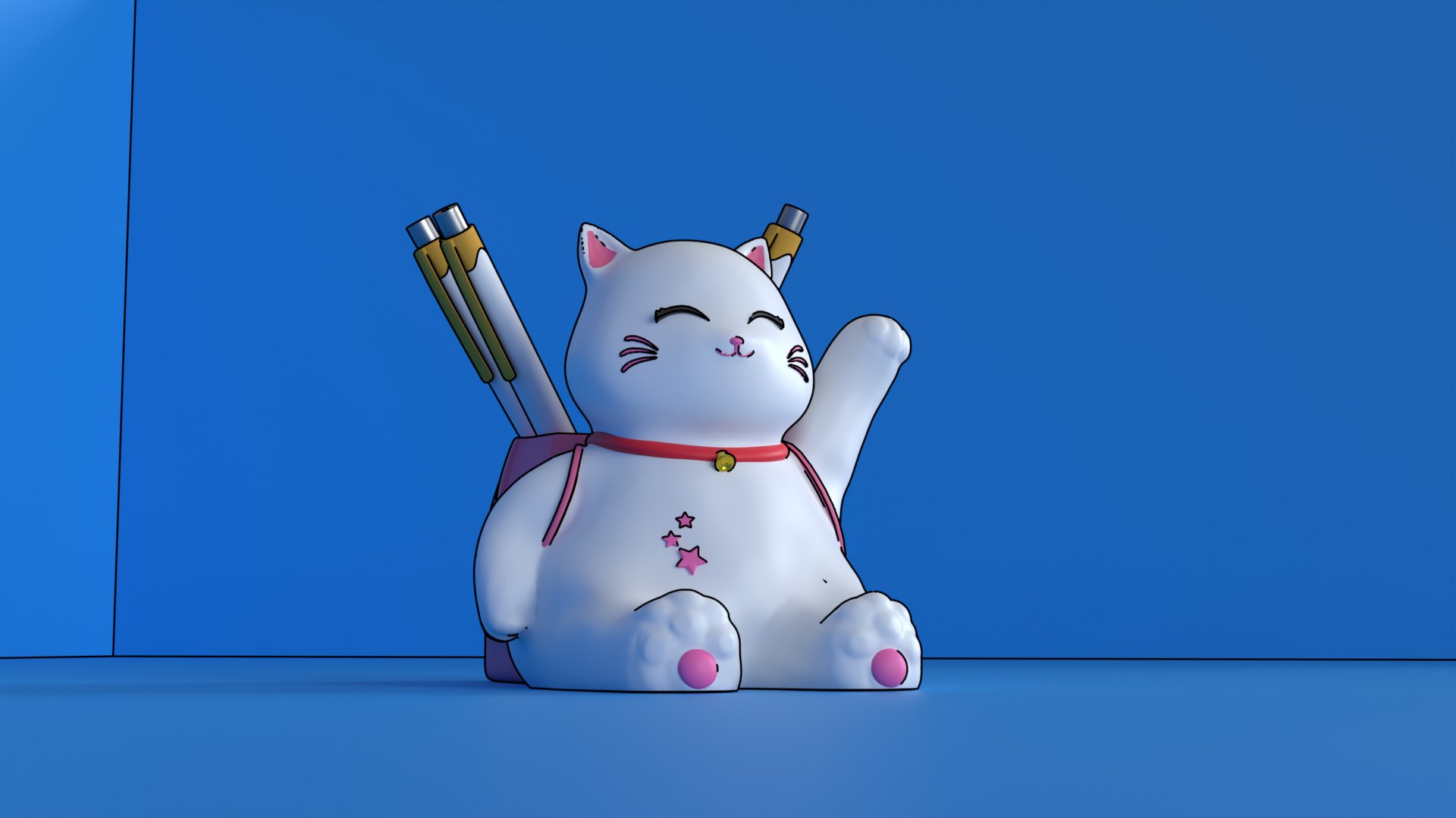 Cute Cat Backpack Holder 3D Model - TurboSquid 2334403