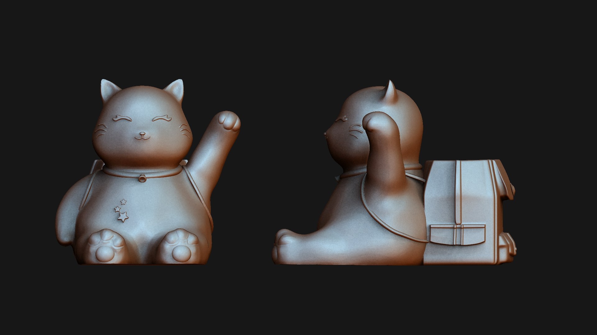 Cute Cat Backpack Holder 3D Model - TurboSquid 2334403