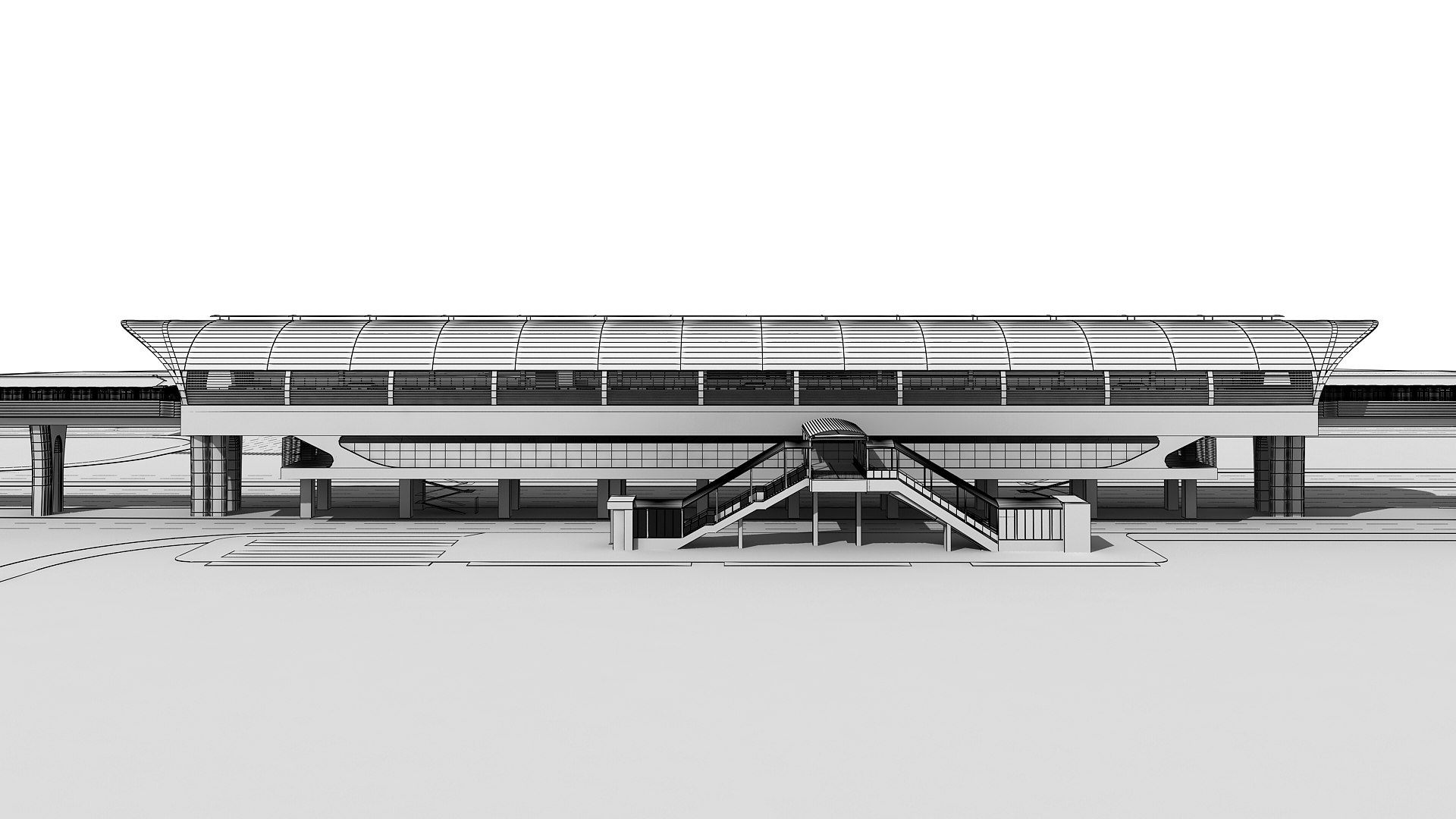 3D Light Rail Station 11 Model - TurboSquid 1872148