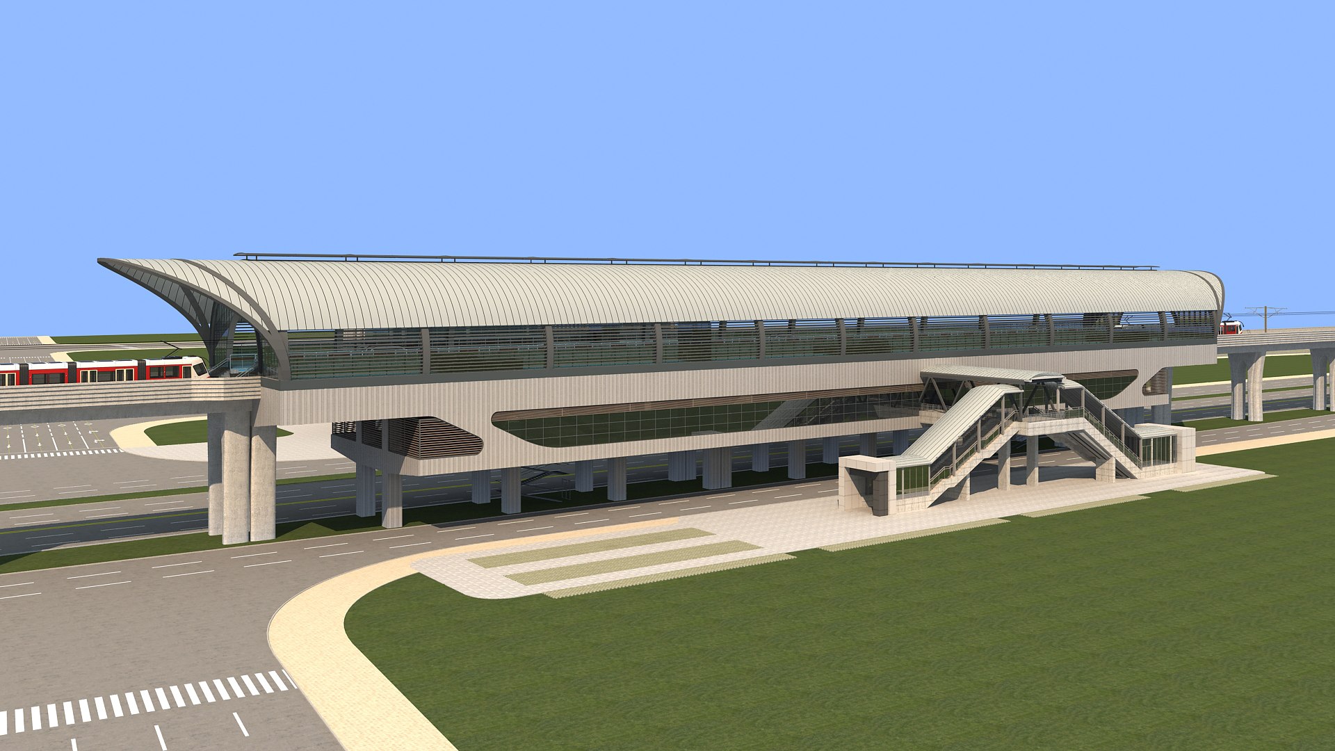 3D Light Rail Station 11 Model - TurboSquid 1872148