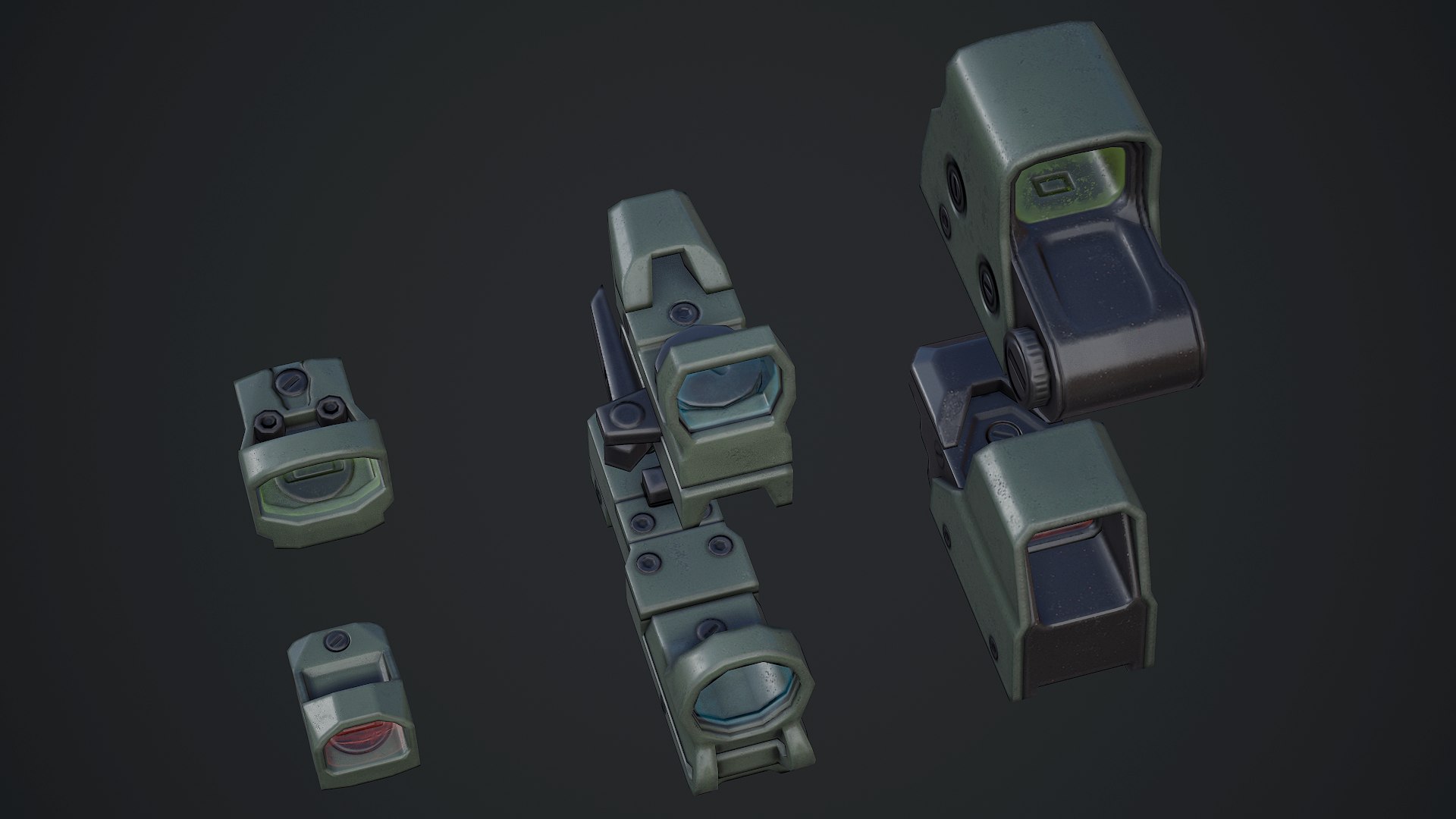 SCOPE PACK 02 ALL COLOR 3D - TurboSquid 1802207
