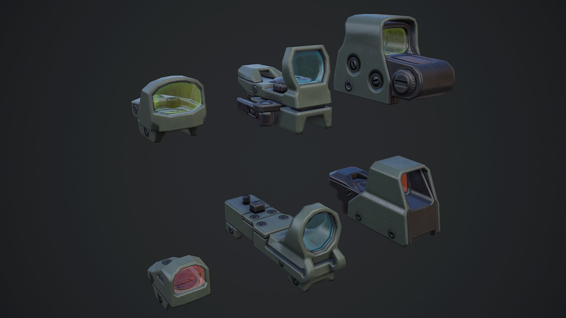 SCOPE PACK 02 ALL COLOR 3D - TurboSquid 1802207
