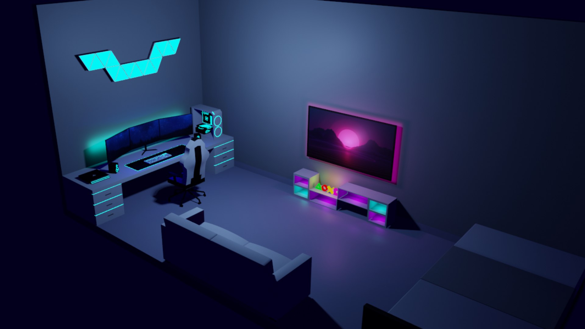 Gaming Room 3D - TurboSquid 2255752
