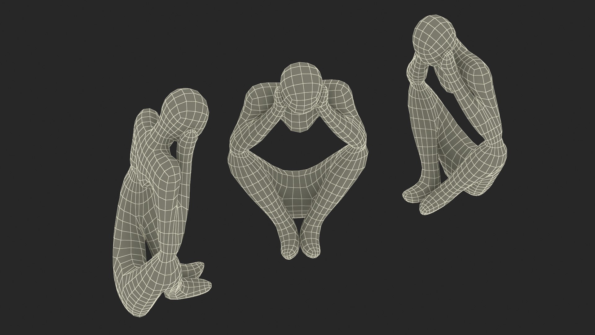 Contemplative Human Statuette 3D Model - TurboSquid 2210698