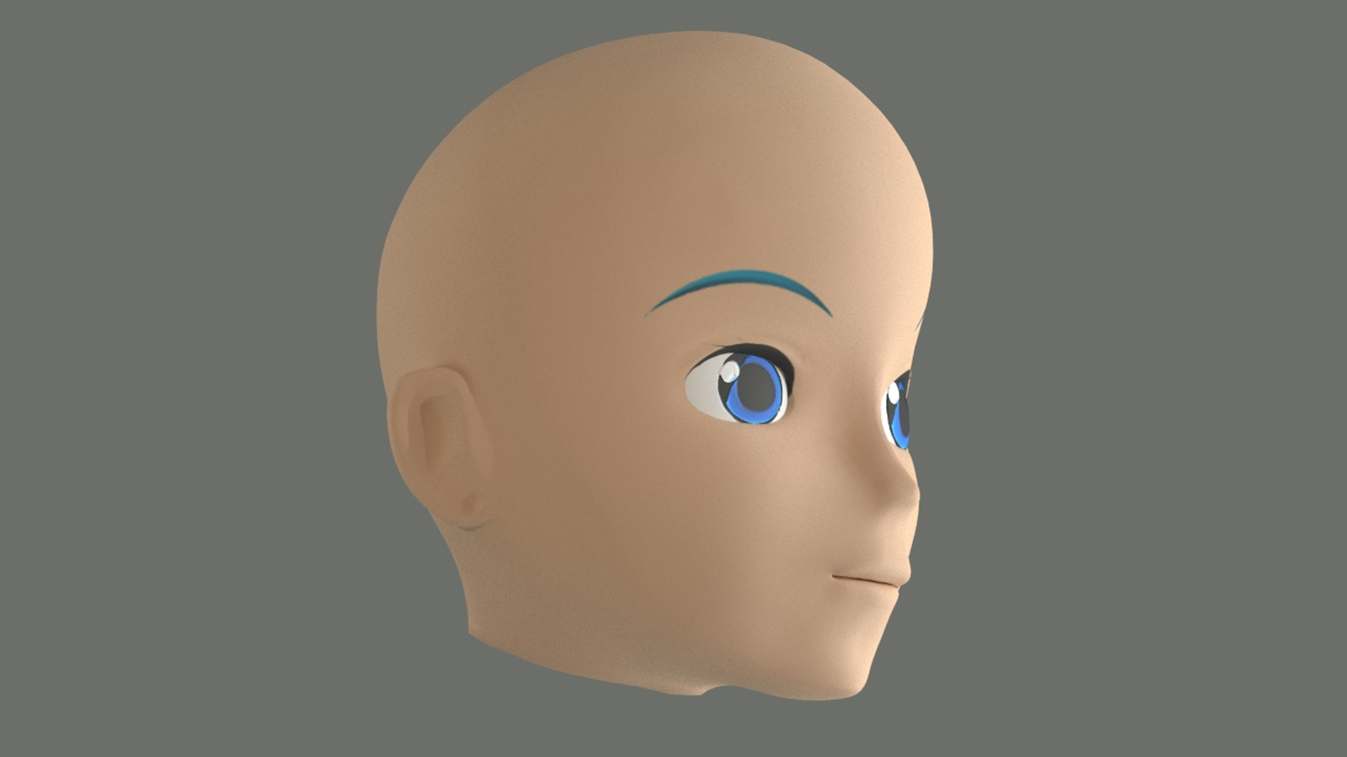 free stylized character head 3d model