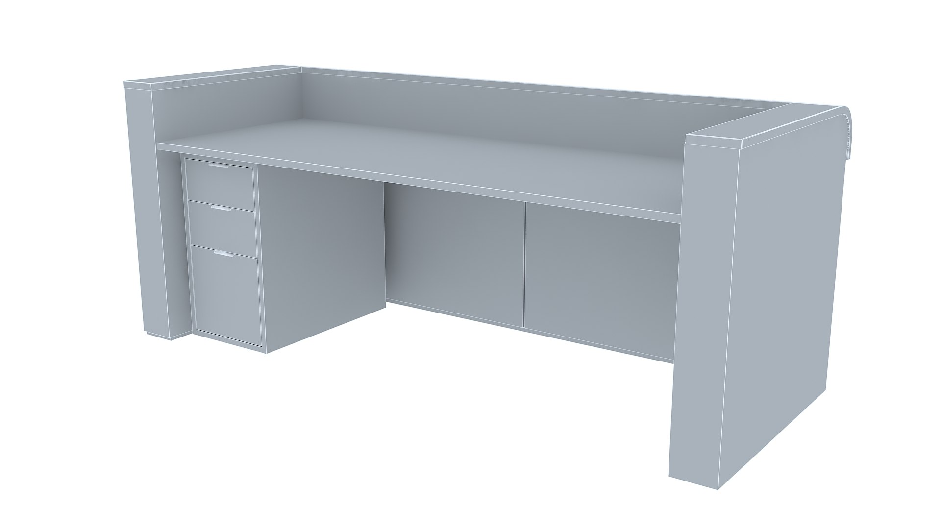 Hyundai Reception Desk 2 3d Model