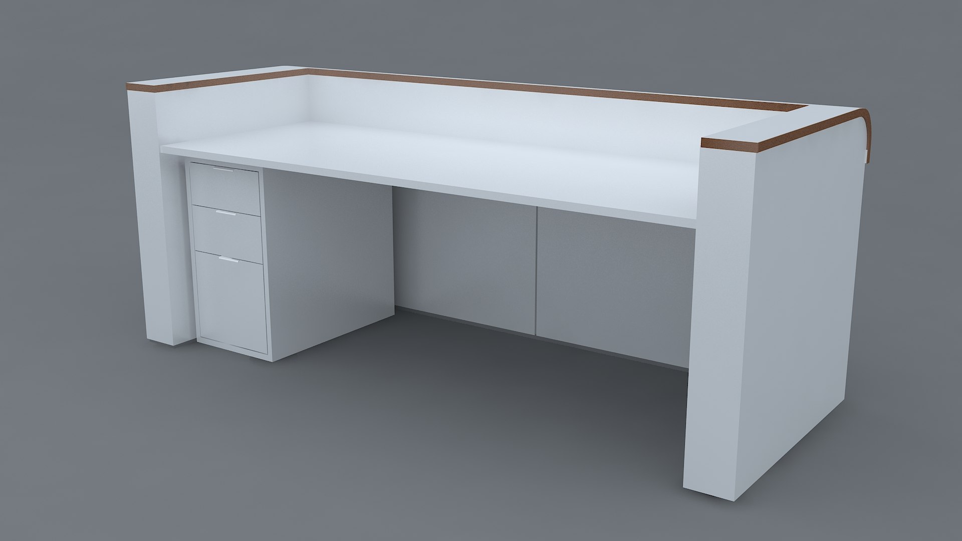 Hyundai Reception Desk 2 3d Model