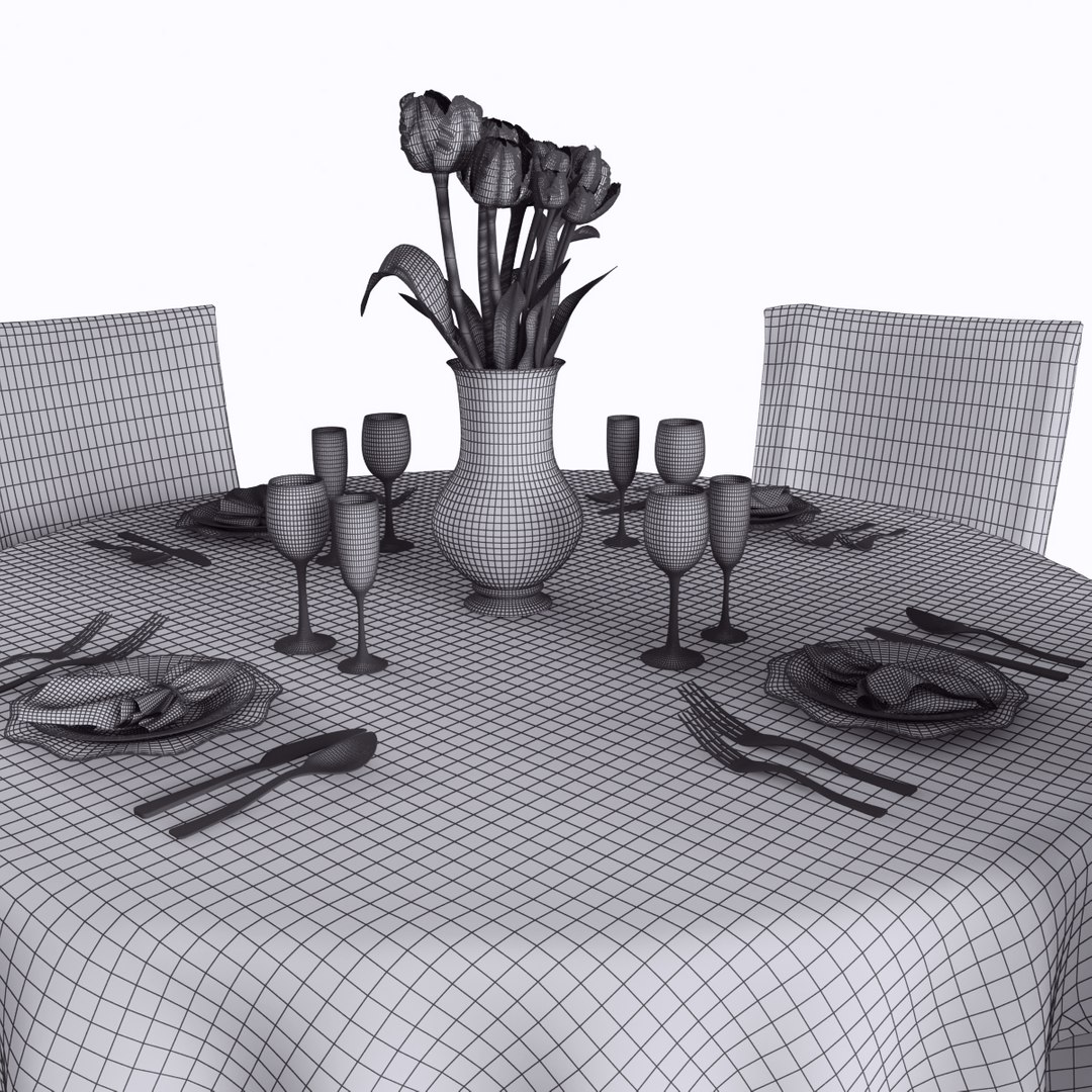 3d Model Restaurant Table 01