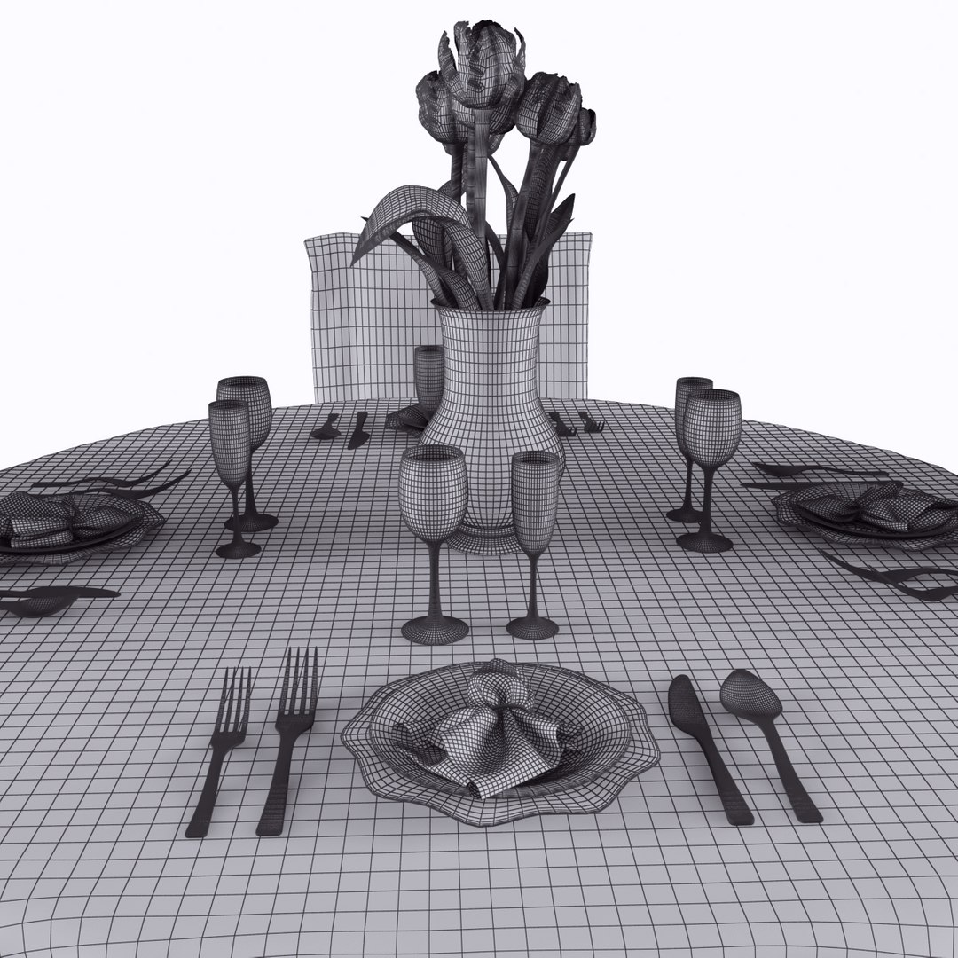 3d Model Restaurant Table 01