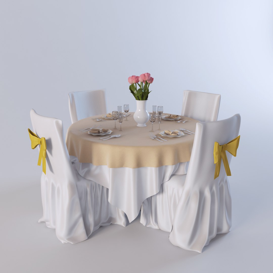 3d Model Restaurant Table 01