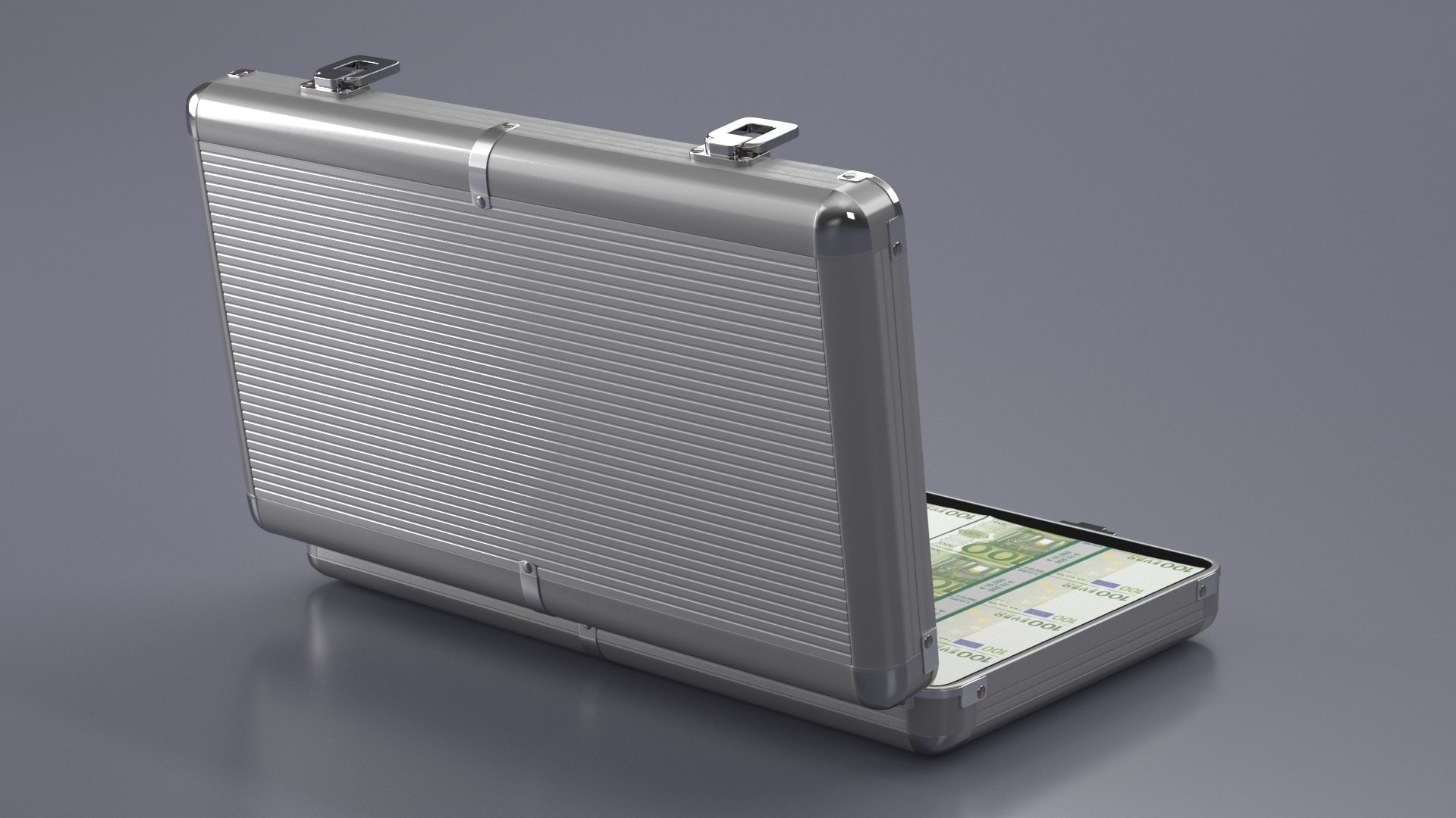 3D Aluminum Case Full Of Euro Money - TurboSquid 1965721