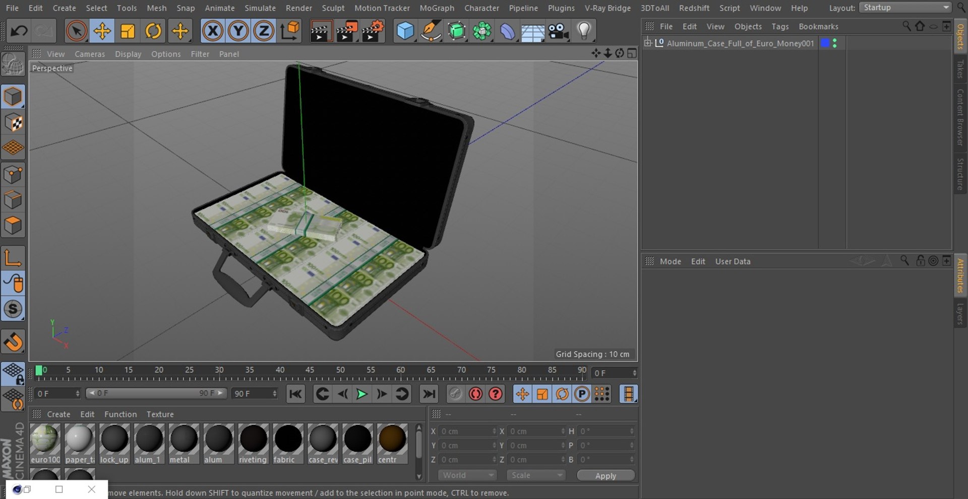 3D Aluminum Case Full Of Euro Money - TurboSquid 1965721