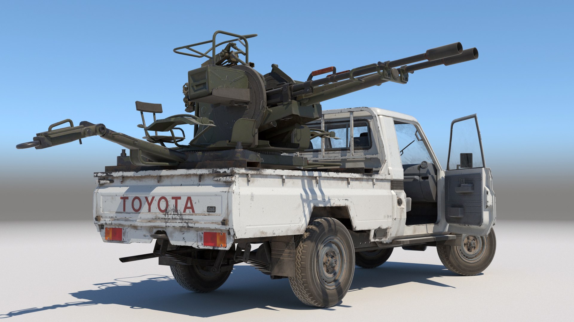 Militant Track With Anti-aircraft Autocannon ZU-23 Terrorist Track 3D ...