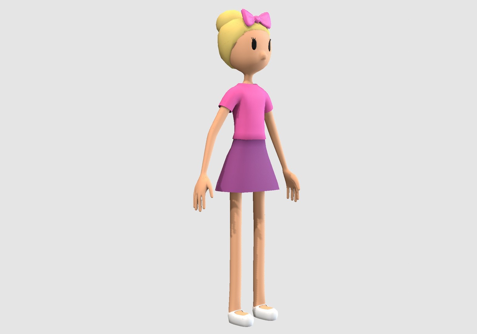 3D Pink Cartoon Girl Model - TurboSquid 1913638