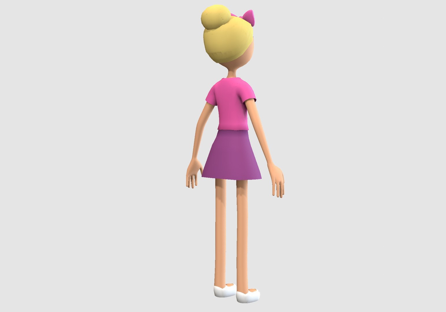 3D Pink Cartoon Girl Model - TurboSquid 1913638
