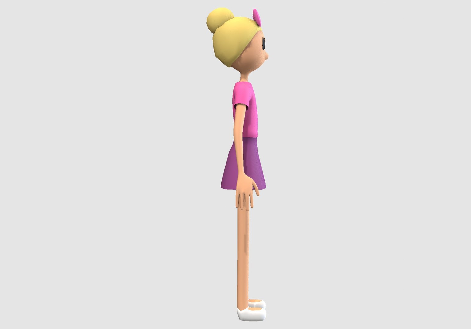 3D Pink Cartoon Girl Model - TurboSquid 1913638